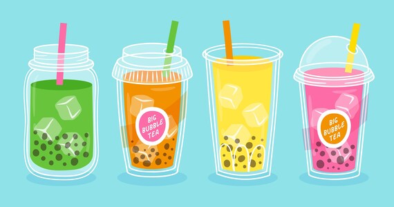 Boba Tea PNG Files Transparent Background Cricut & Goodnotes - Etsy