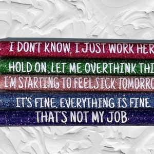 Sarcastic Work Week Glitter Pen Set of 5 - Etsy