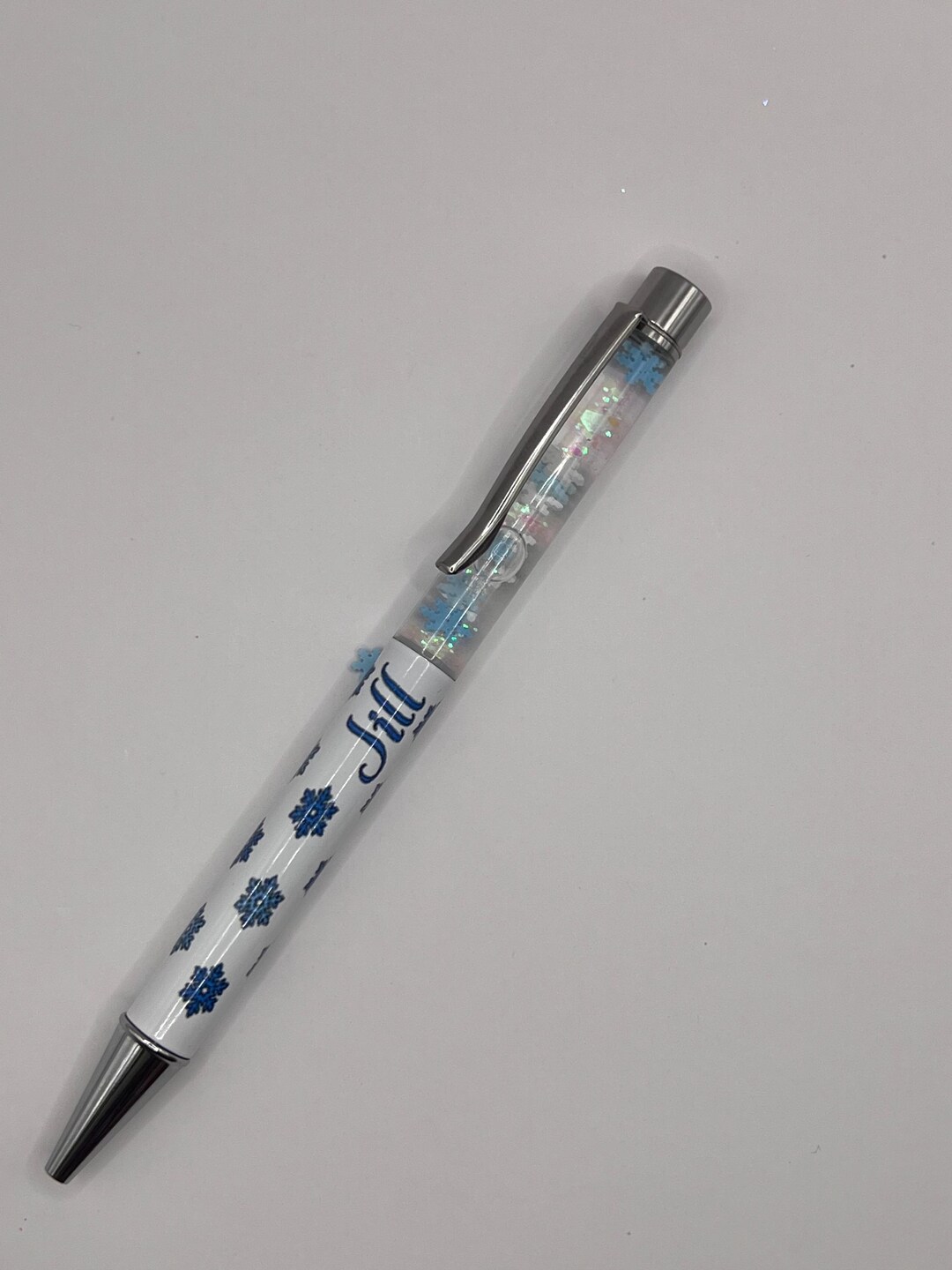 Snowflake Pen, Snowglobe, Fidget Pen, Personalized, Holiday Pen - Etsy