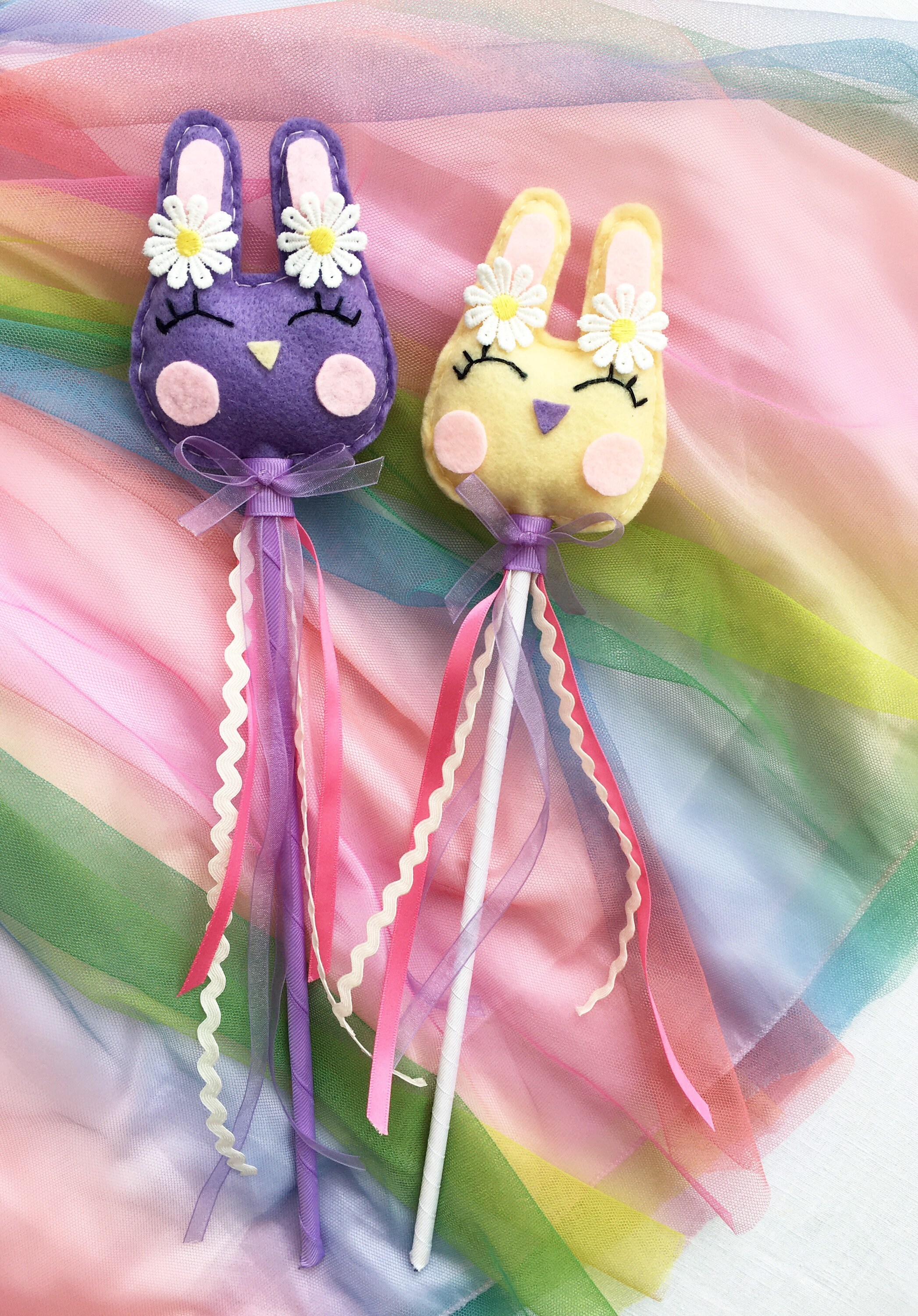 Easter Bunny Wands, Plush Rabbit Wands, Easter Bunny Decoration ...