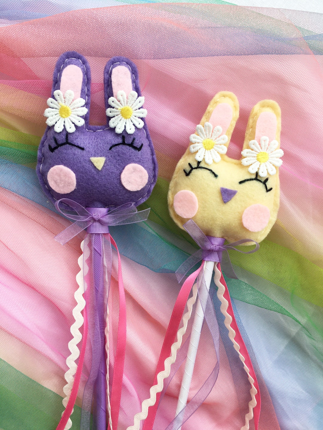 Easter Bunny Wands, Plush Rabbit Wands, Easter Bunny Decoration ...