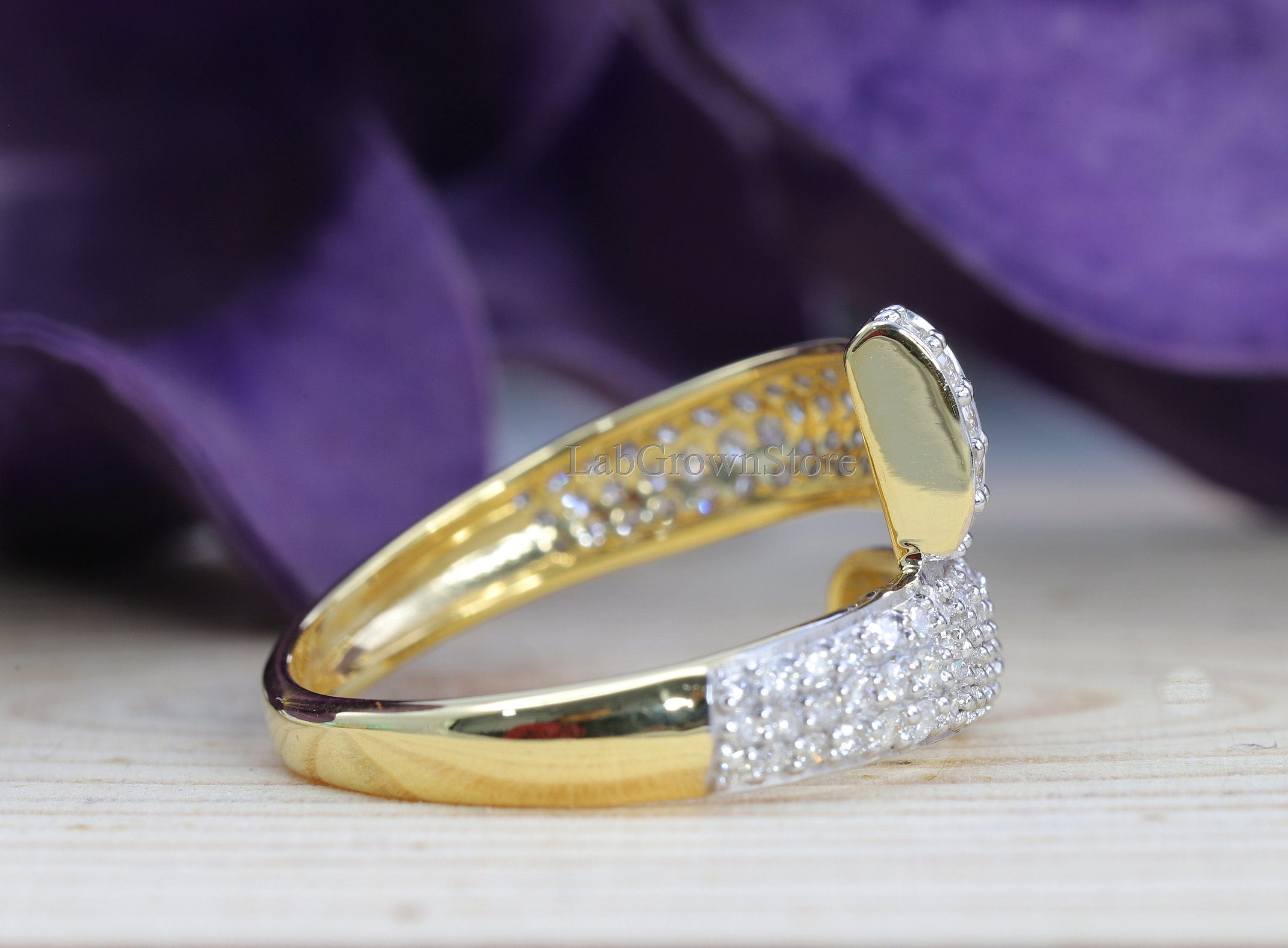 Love Spiral Ring Spiral Diamond Ring Loop Bypass Ring Round | Etsy