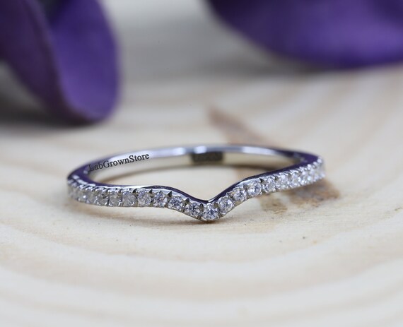 Curved Wedding Band Stacking Diamond Ring Alternative - Etsy