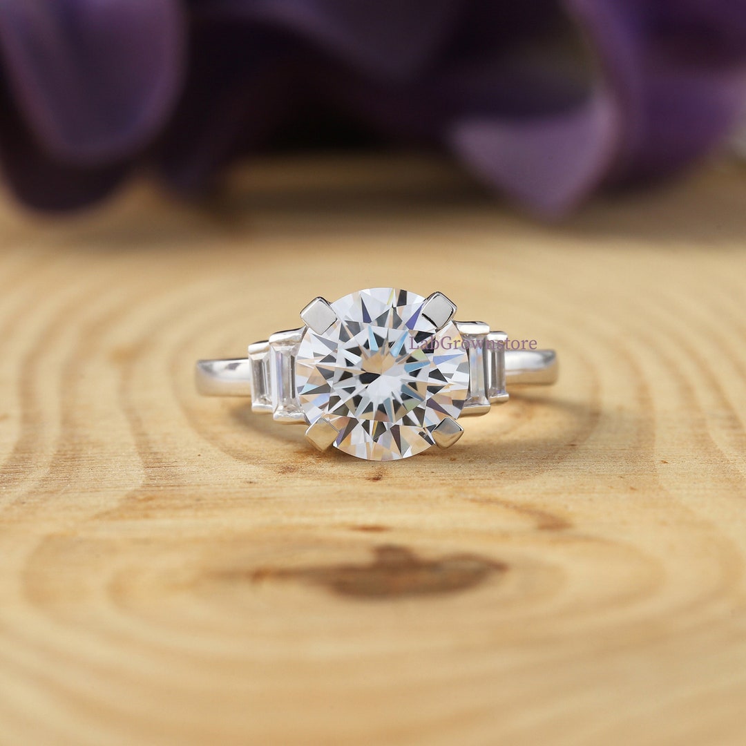 Titanic Engagement Ring, Five Prong Titanic Ring, 2 Ct Round Moissanite ...