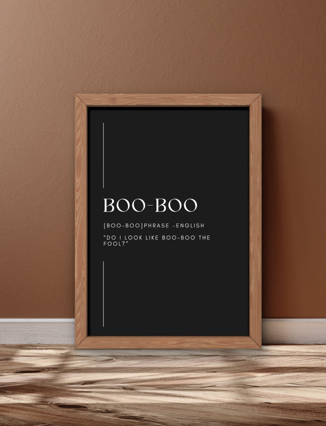 Boo-boo Wall Art Boo-boo Definition Print Funny Poster Gift Black Art ...