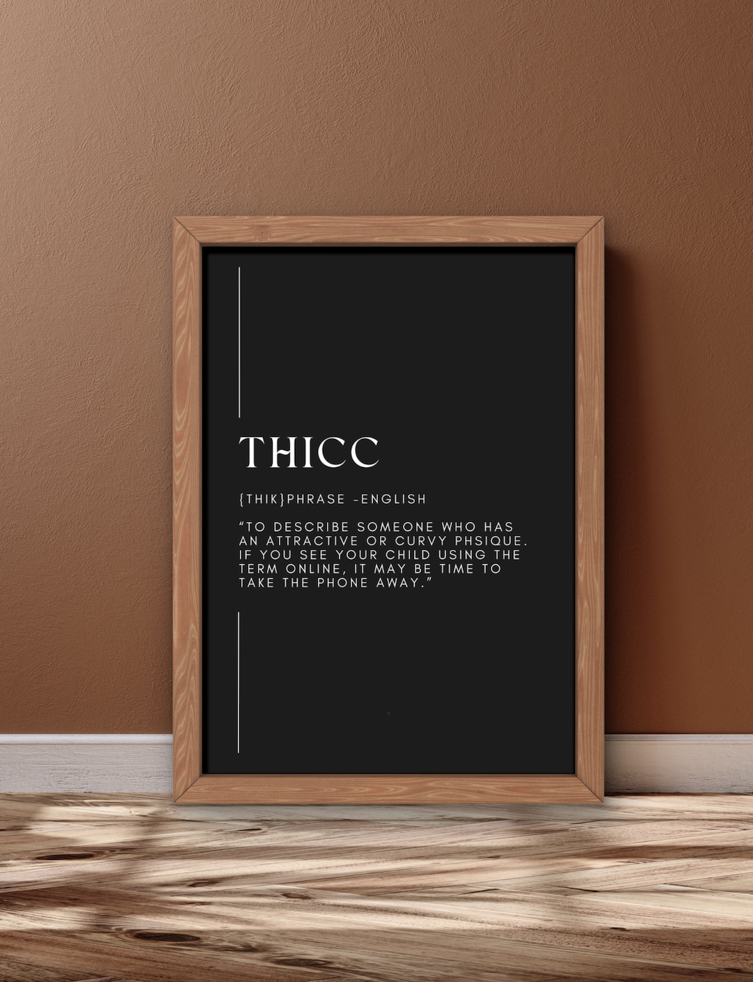 Thicc Wall Art Thicc Definition Print Funny Poster Gift Black Art Home ...