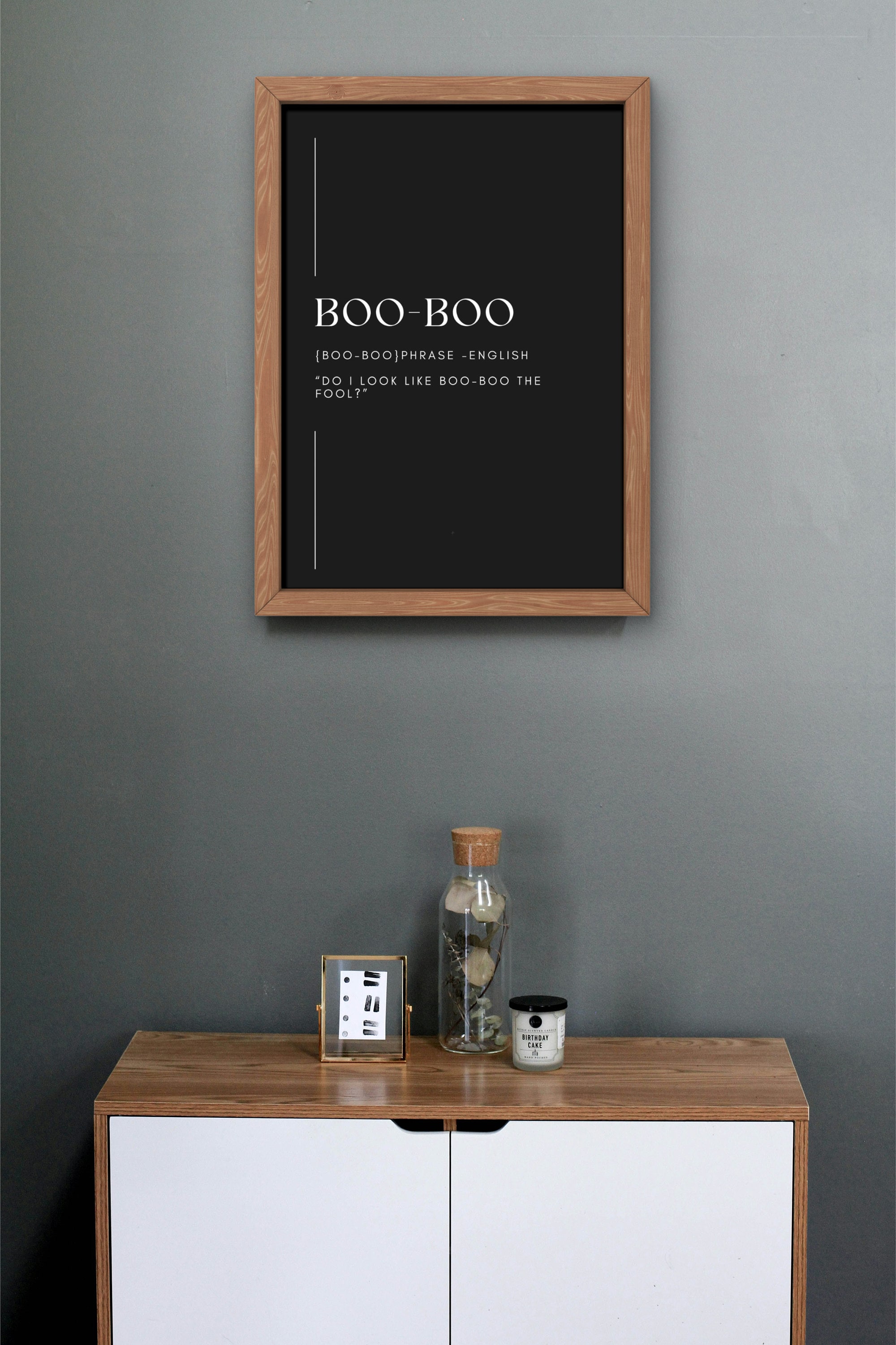 Boo-boo Wall Art Boo-boo Definition Print Funny Poster Gift Black Art ...