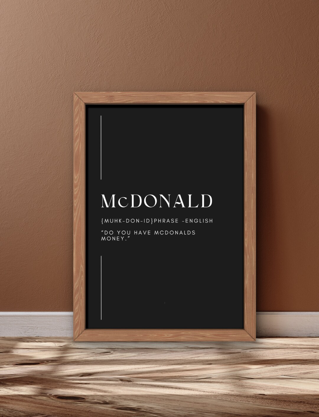Mcdonald Wall Art Mcdonald Definition Print Funny Poster Gift Black Art ...