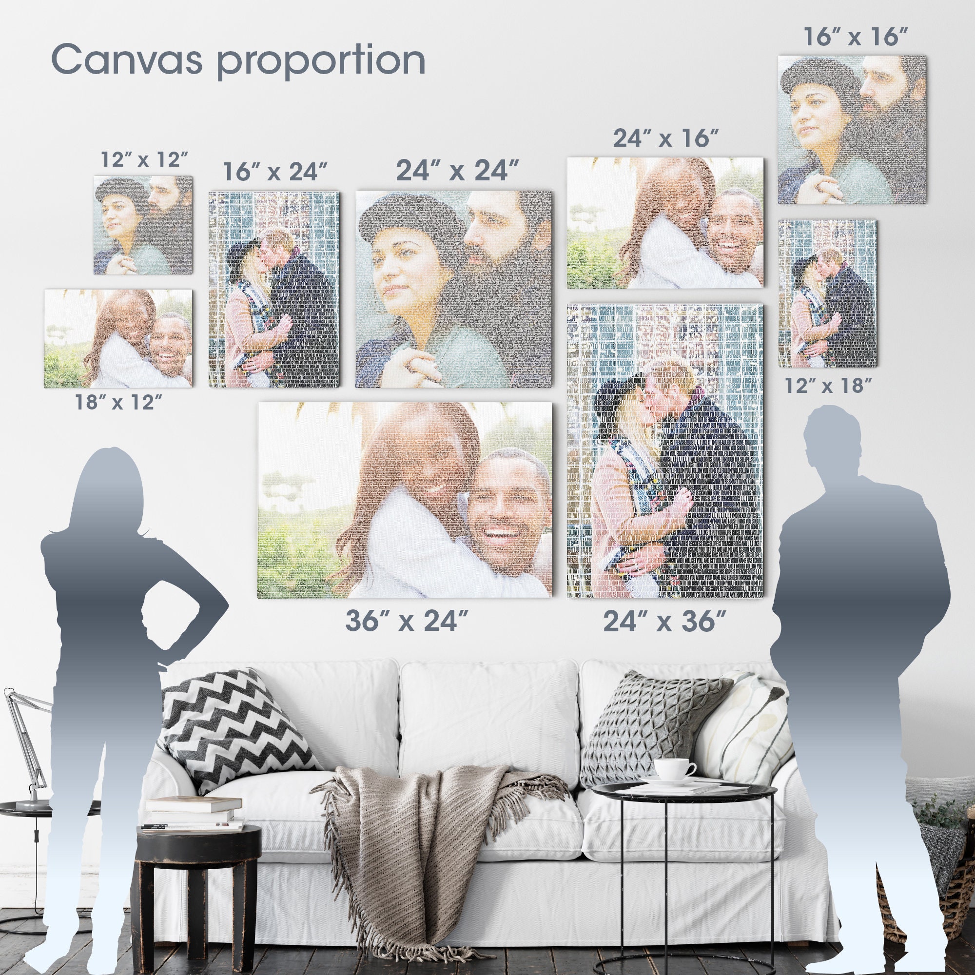 Custom Word Art Canvas Wall Decor. Picture Made by Text. - Etsy