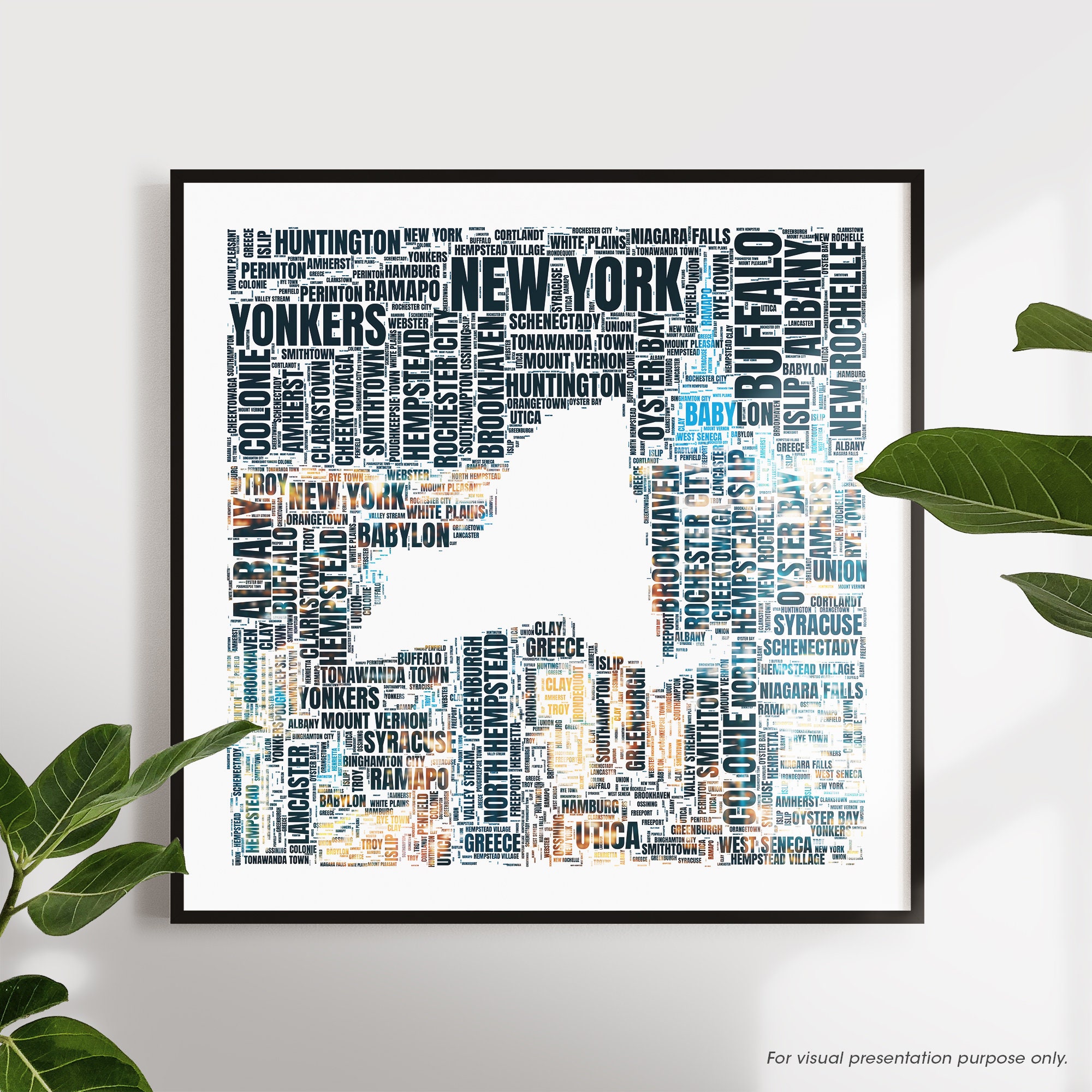 Map of New York Word Art. State of New York. New York City Poster ...