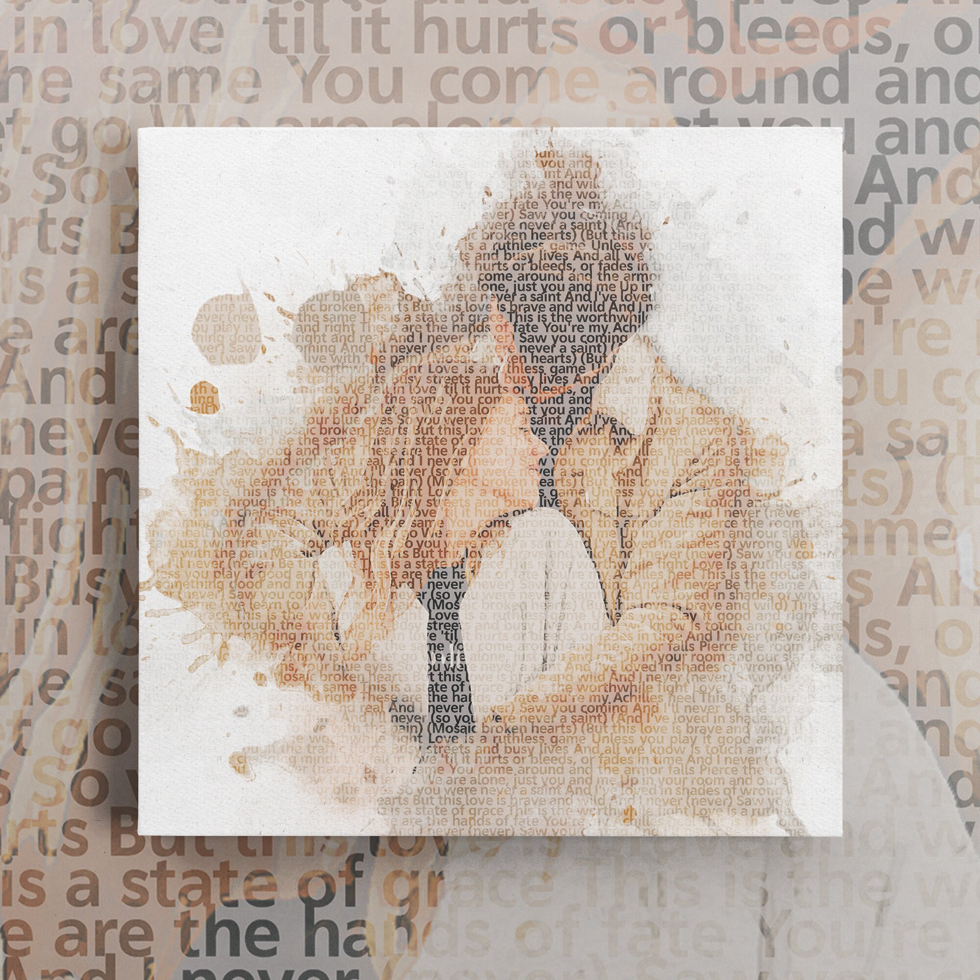 Watercolor Painting Word Art. Custom Word Art Canvas Wall | Etsy