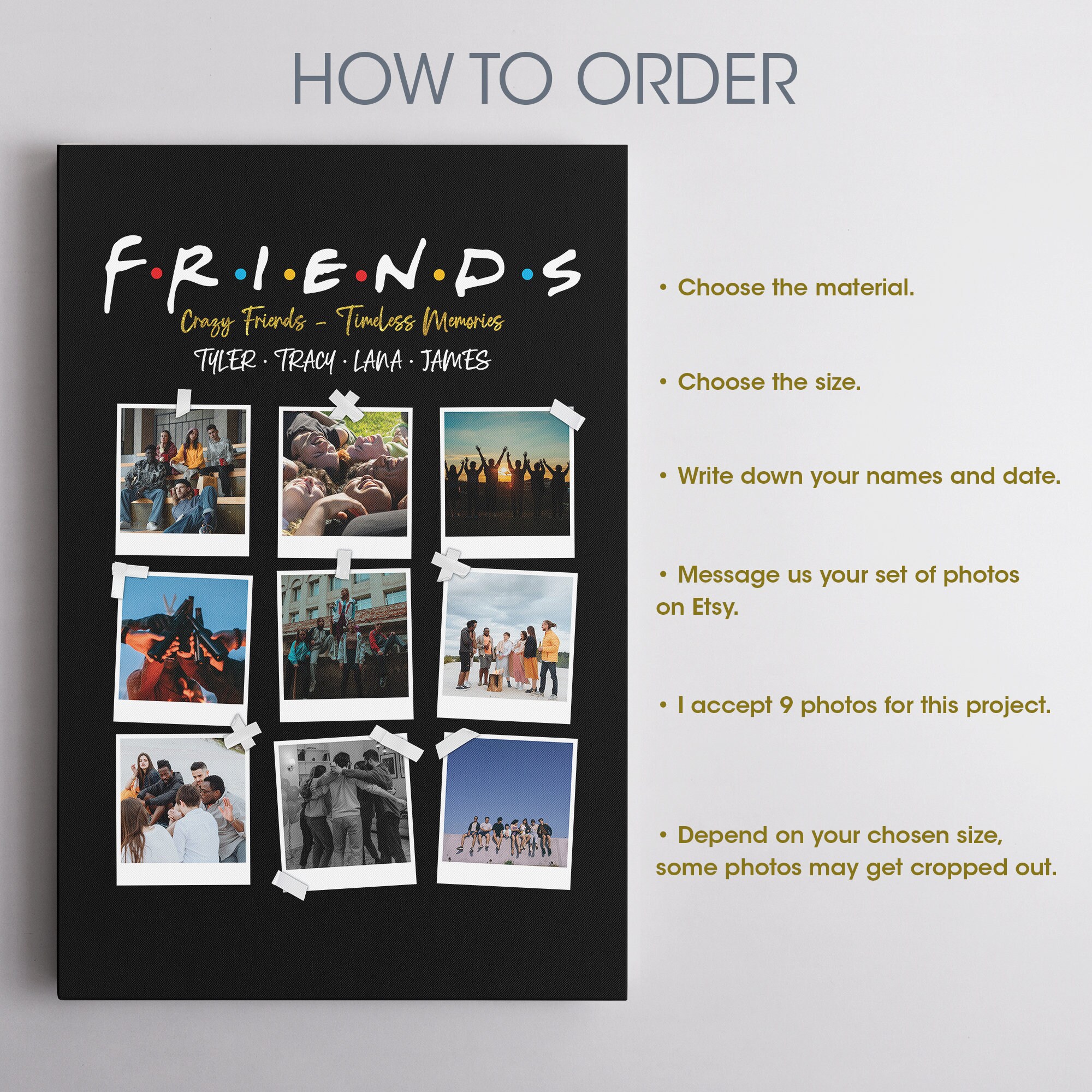 Best Friend Gifts, Best Friends Photo Collage, Personalized Best Friend ...