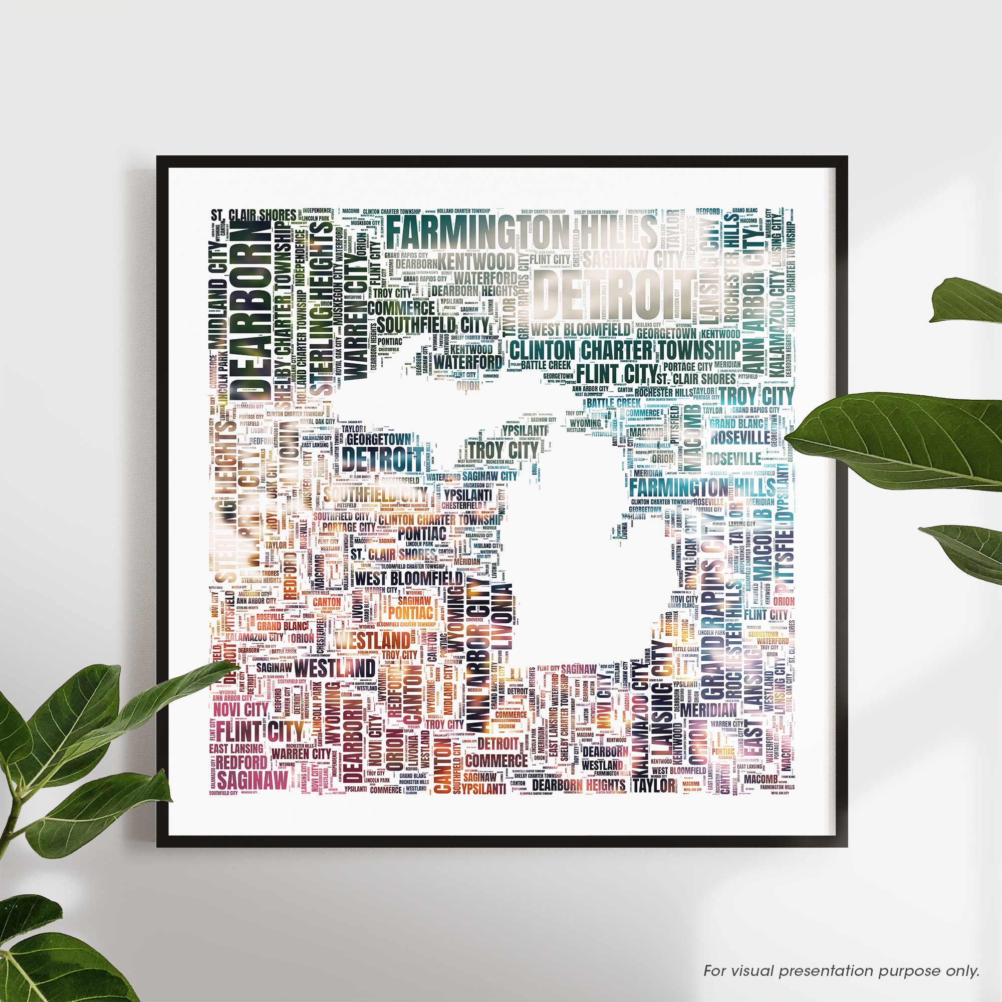 Map of Michigan Word Art. State of Michigan. Detroit Poster. Printable ...