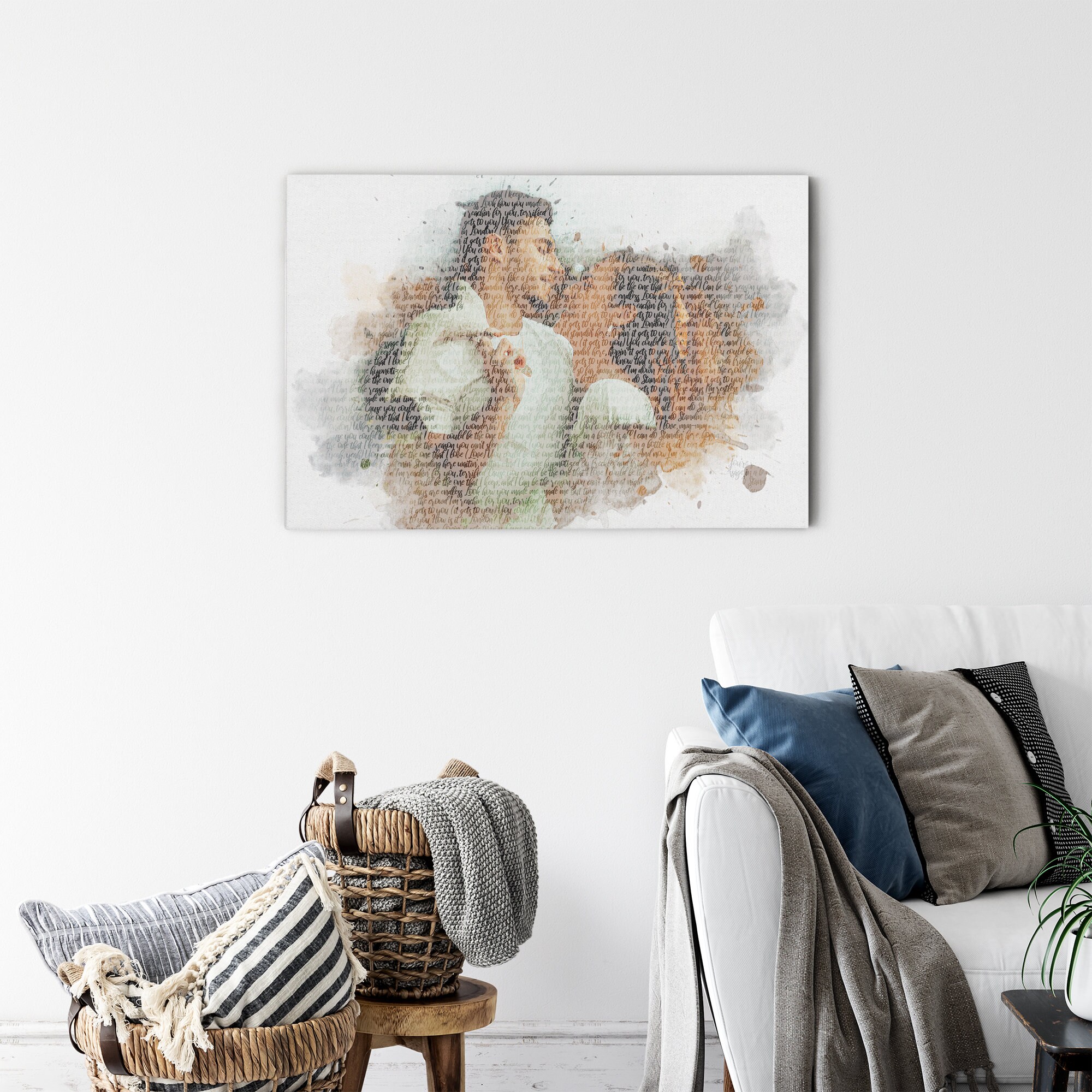 Watercolor Painting Word Art. Custom Word Art Canvas Wall | Etsy