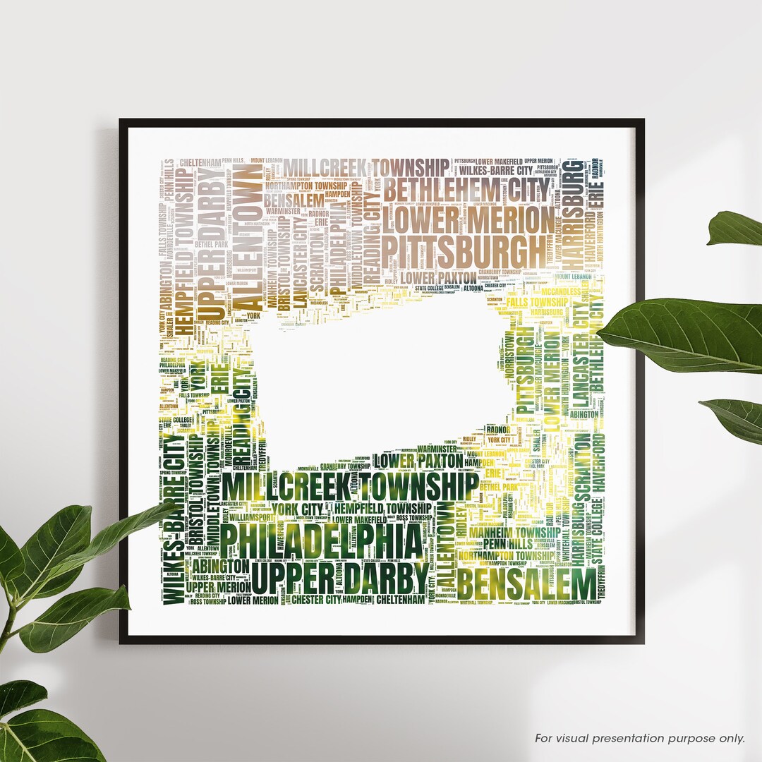 Map of Pennsylvania Word Art. State of Pennsylvania. Philadelphia ...