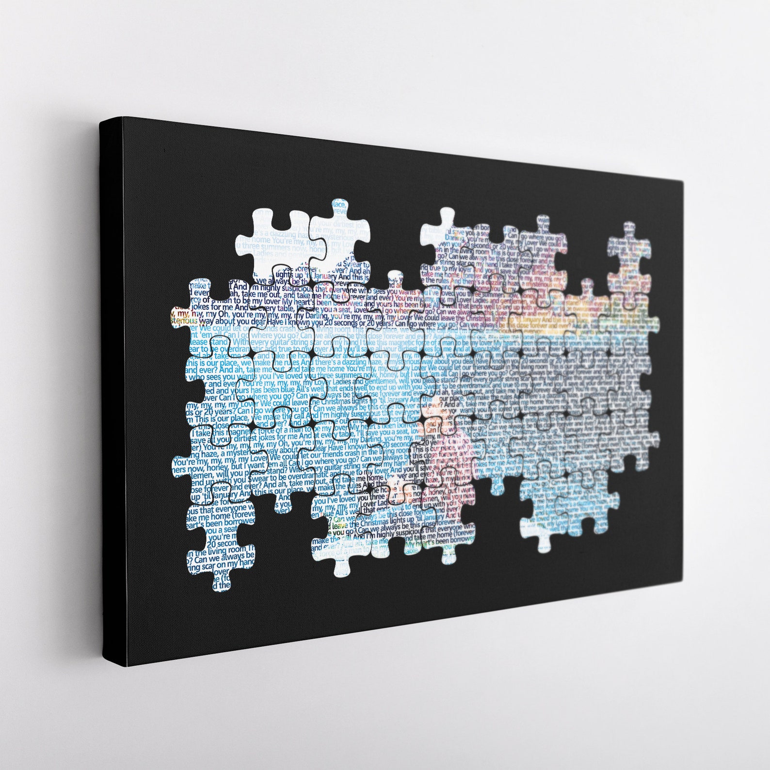 Custom Word Art Canvas Wall Decor Jigsaw Puzzle. Picture Made | Etsy