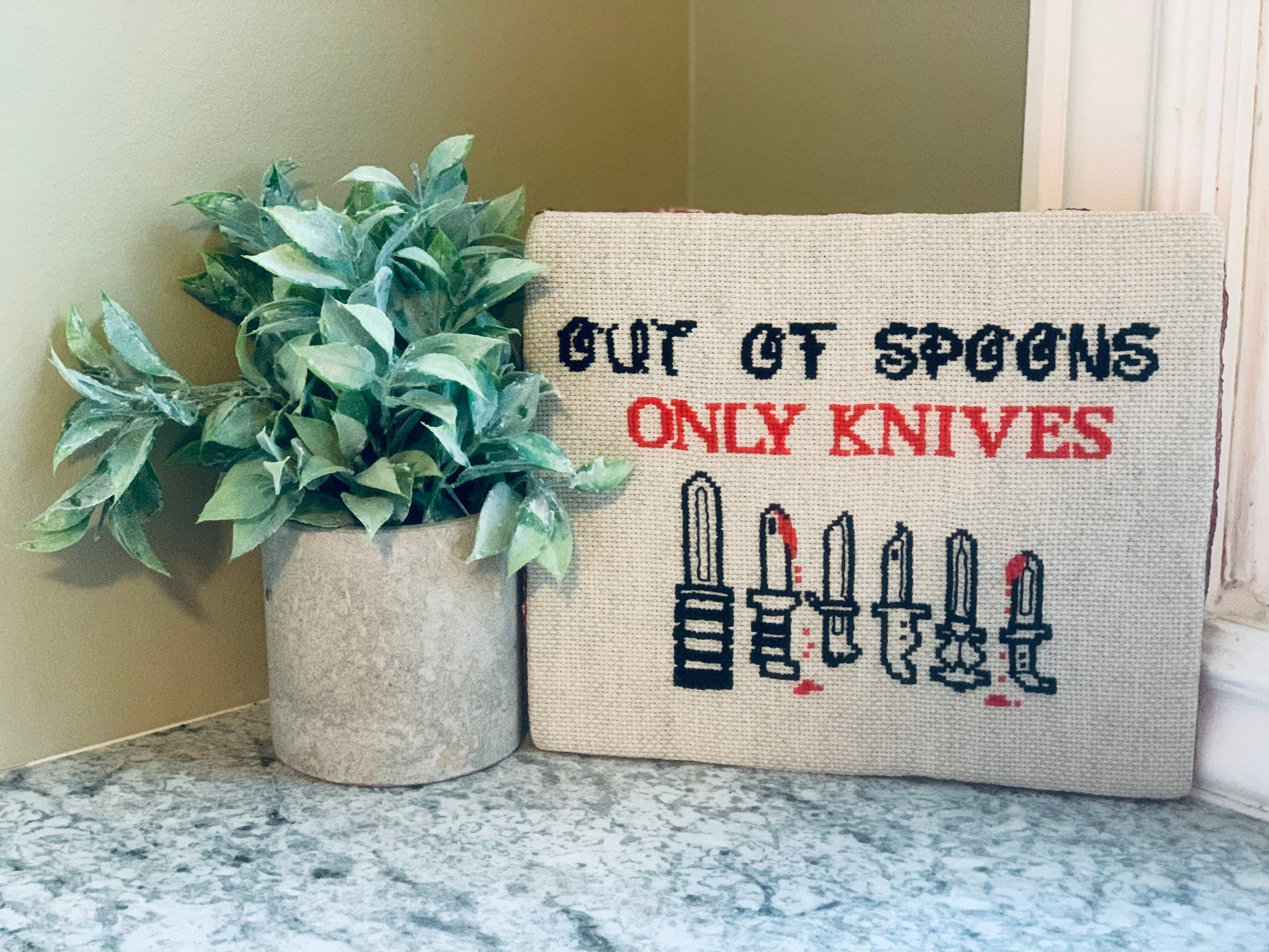 Out of Spoons Cross Stitch - Etsy