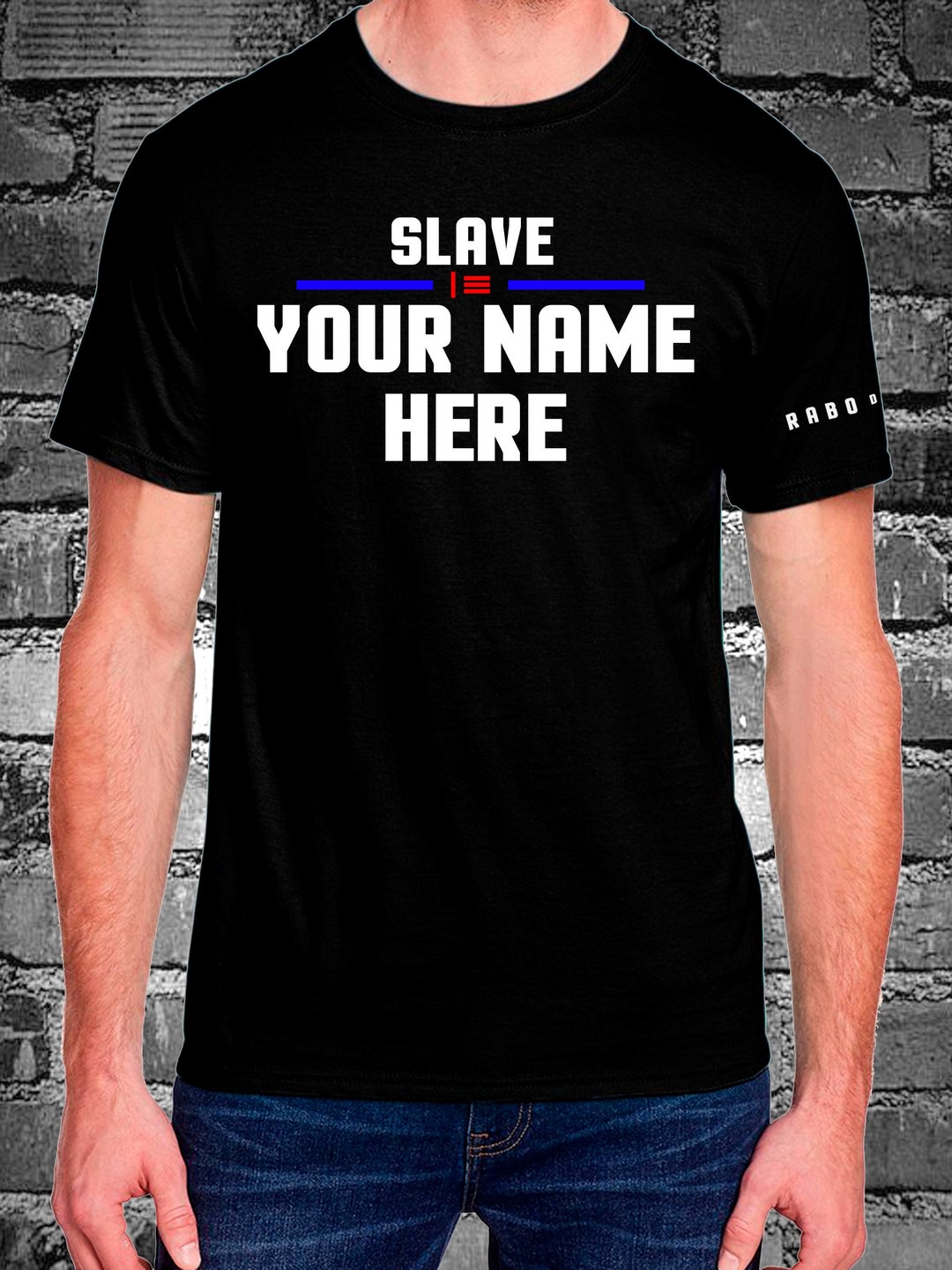 CUSTOM Tee - SLAVE With Personalised Name - Gay Men's Fetish BDSM Black ...