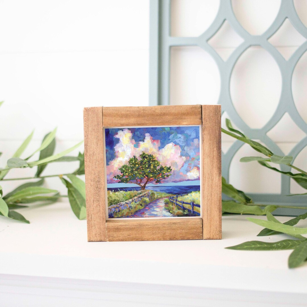 Lemon Tree Sunset Art Print- 4x4 Illustration of an Lemon Tree by the ...