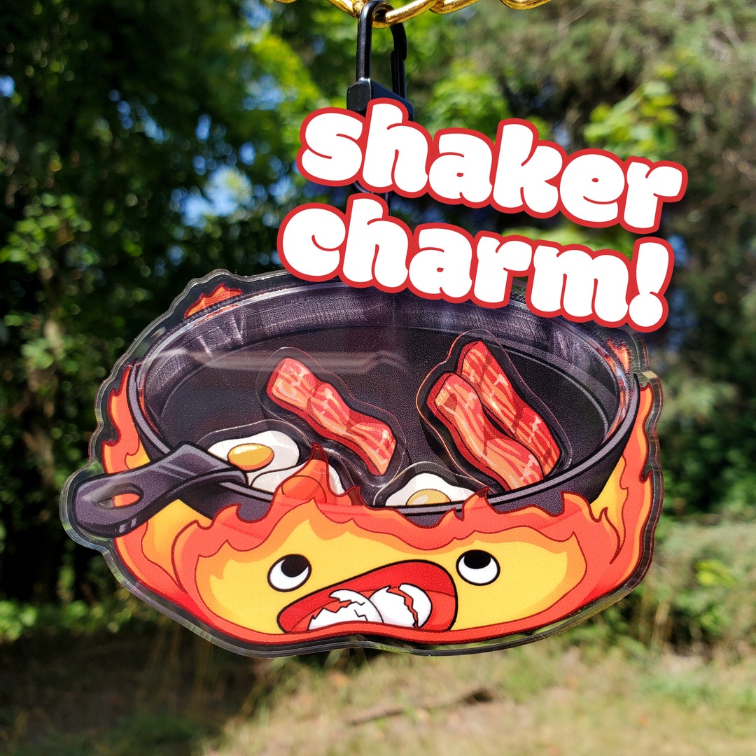 Burnt Breakfast Fire Demon : Acrylic Shaker Charm - Etsy