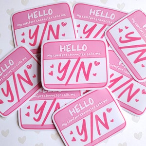 Y/N Name Tag : Vinyl Sticker - Etsy