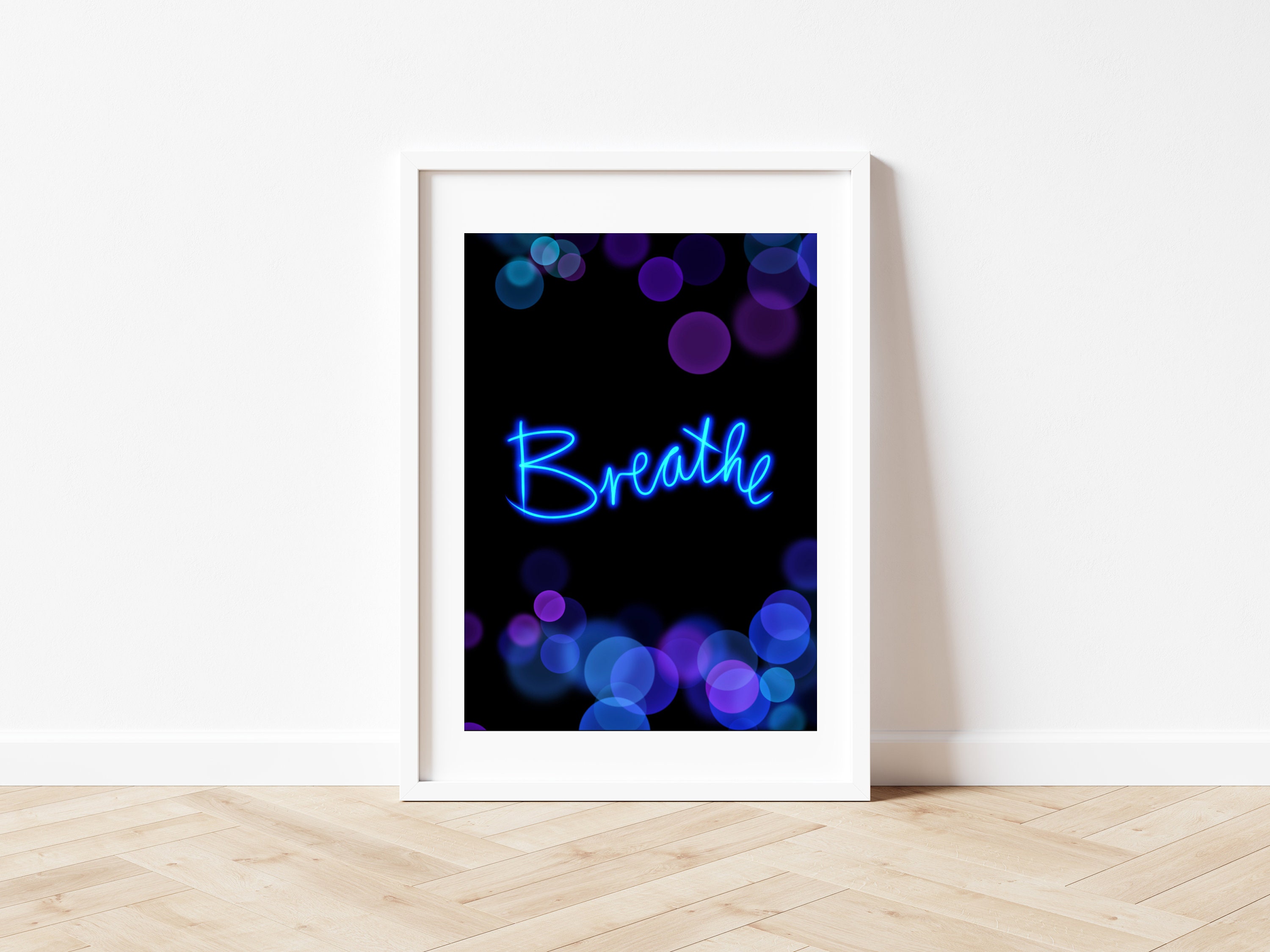 Neon Art Print, Blue Neon Poster, Positive Quote Wall Hanging - Etsy UK