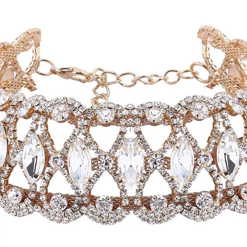 Womens Big Crystal Zirconia Hollow Bracelet - Etsy