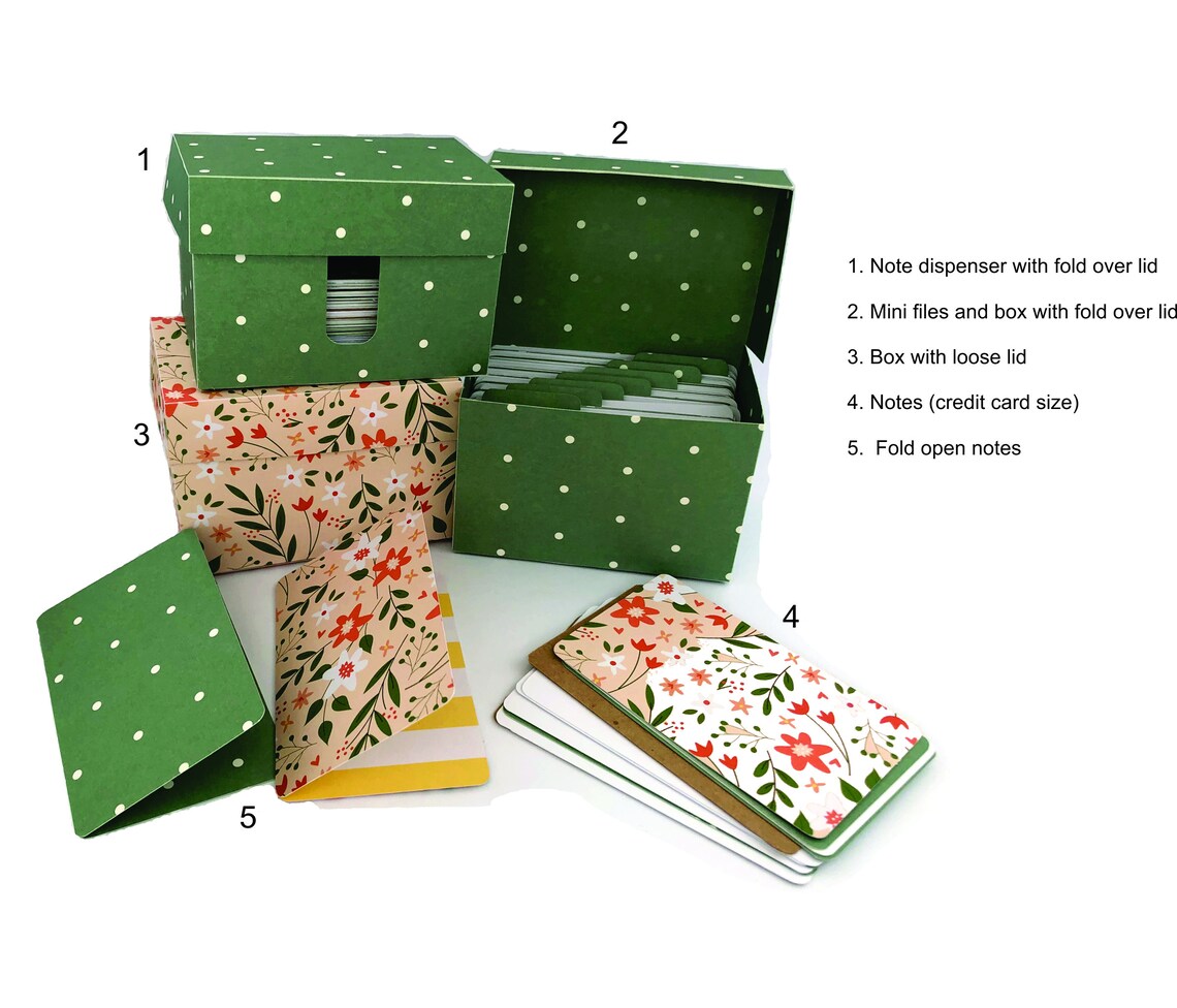3 Boxes. Note Card Dispenser Box Mini File Box Box With Lid - Etsy