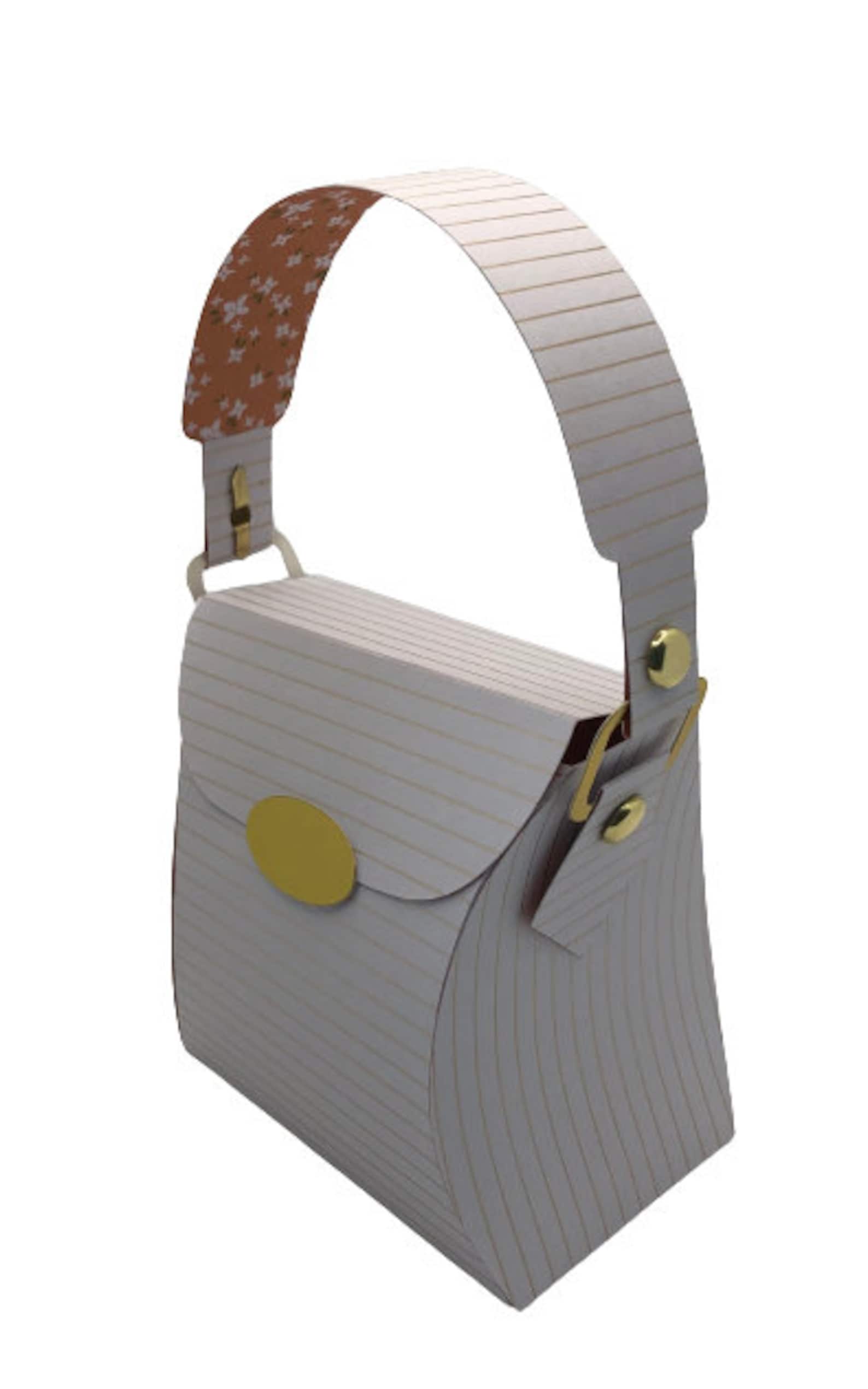 Elegant Paper Handbag With Rounded Sides. Cut Files Are in SVG Format ...