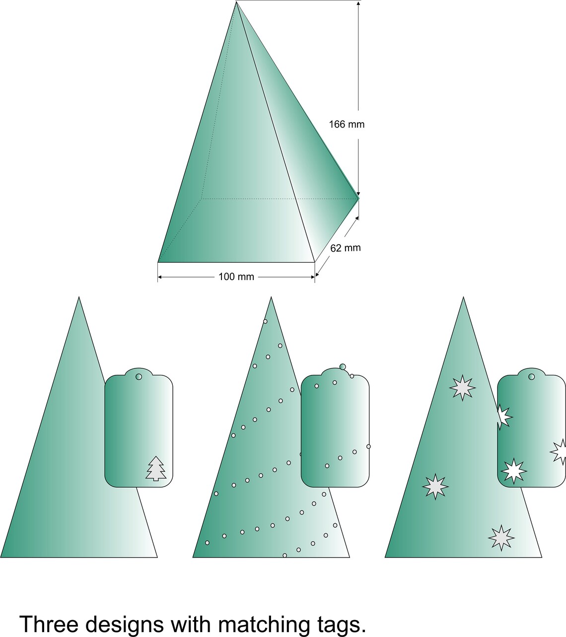 Digital Cut Files for Christmas Tree Gift Box. SVG Coreldraw - Etsy
