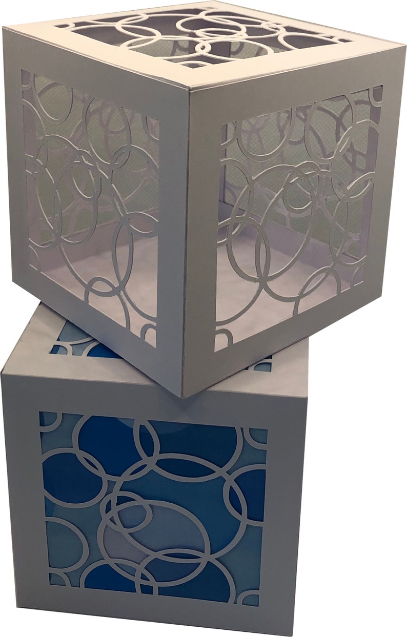Circle Cutout Square Box SVG: DIY Gift Box Template (digital Download ...