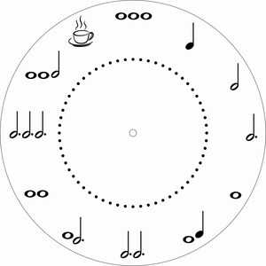 Music Note Clock Face: SVG, JPEG Files (silhouette Cameo) - Etsy