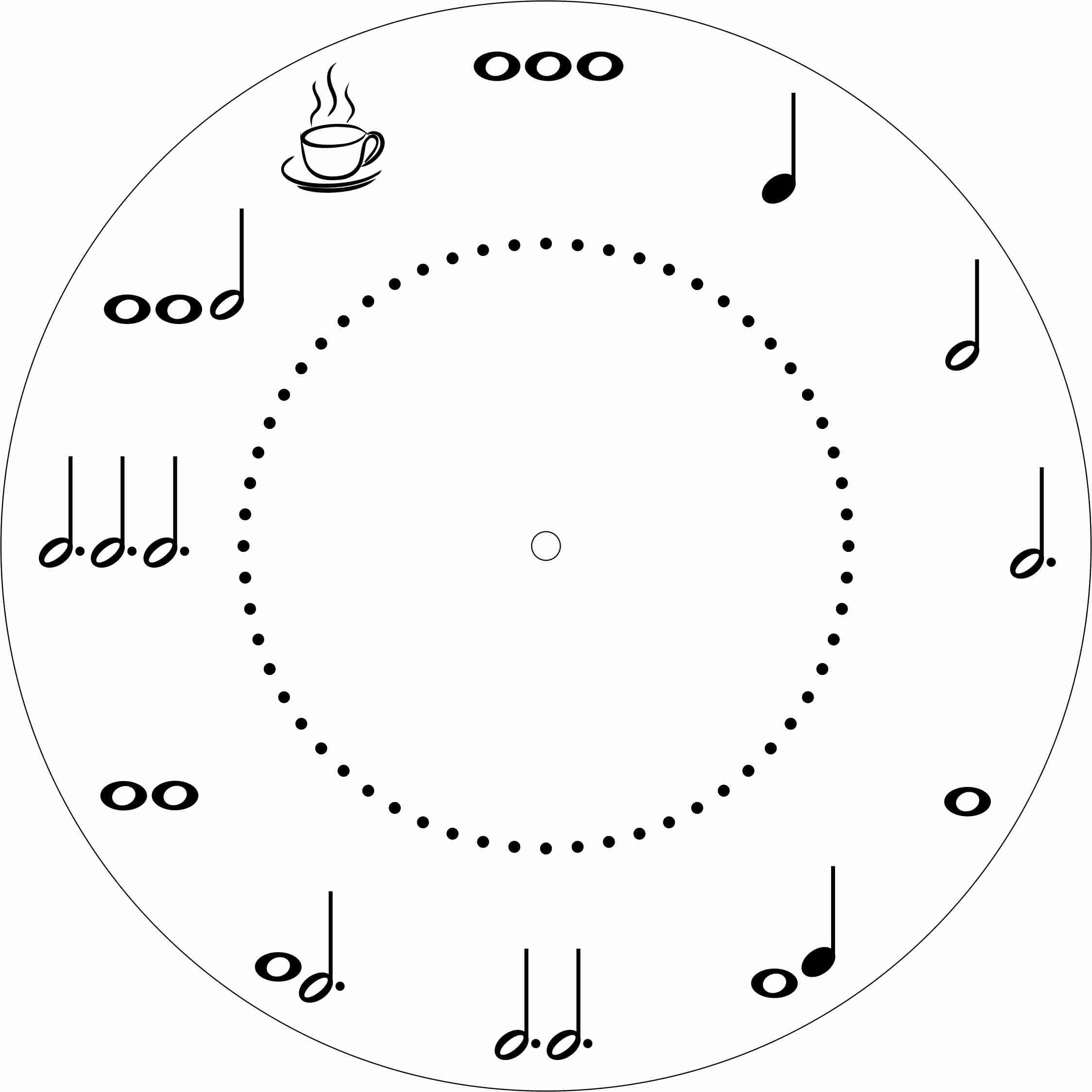 Music Note Clock Face. Print and Cut for Silhouette Cameo. - Etsy