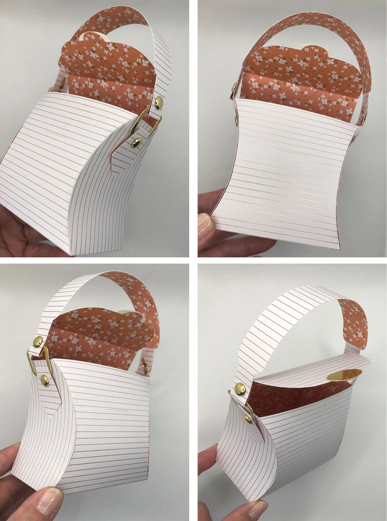 Elegant Paper Handbag With Rounded Sides. Digital Cut Files - Etsy