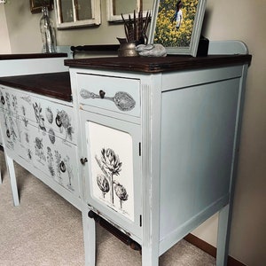 Farmhouse Buffet Painted Buffet Blue Buffet Farmers Market - Etsy