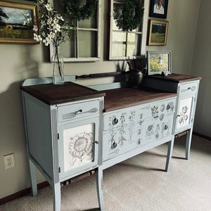 Farmhouse Buffet Painted Buffet Blue Buffet Farmers Market - Etsy