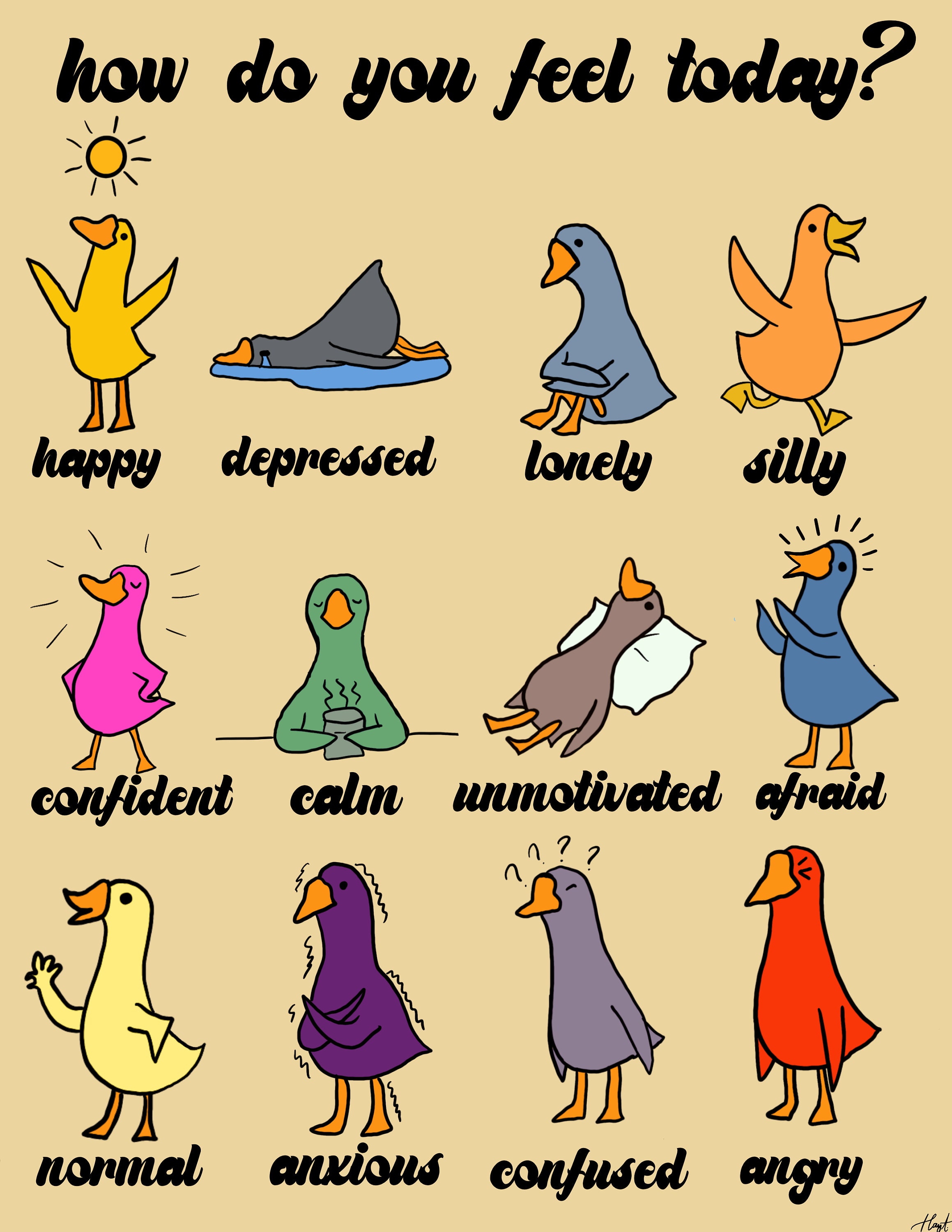 Ducks Feelings Chart - Etsy