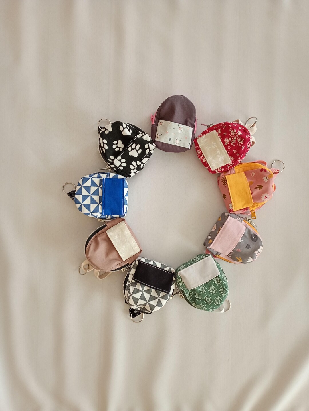 Mini Backpack Keychain - Colorful, Handmade - Gift for Mom, Dad ...
