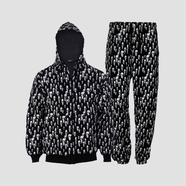 Sports Club Black & White Skull 3D Print Tracksuit, Halloween, Unisex ...