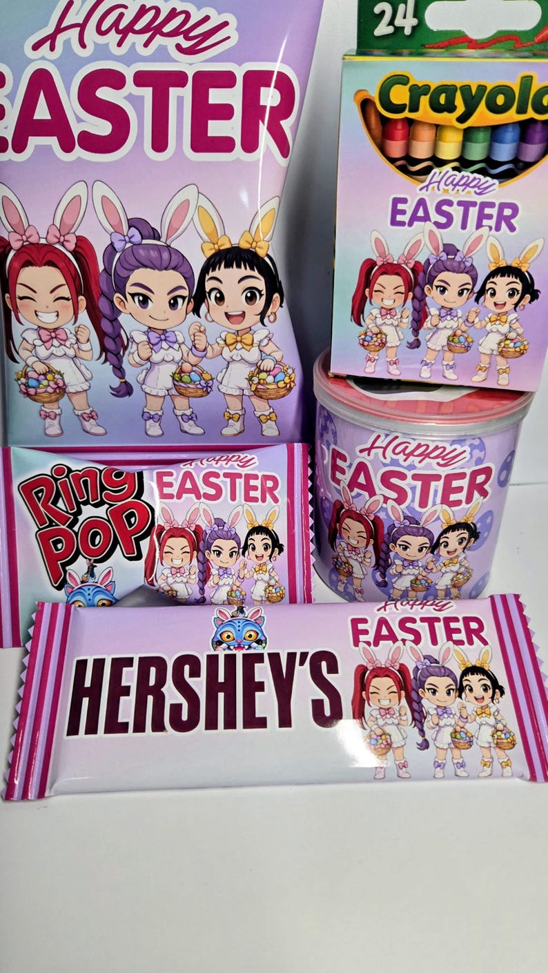 Kpop Demon Hunters Easter Party Wraps | Favor Templates (digital ...
