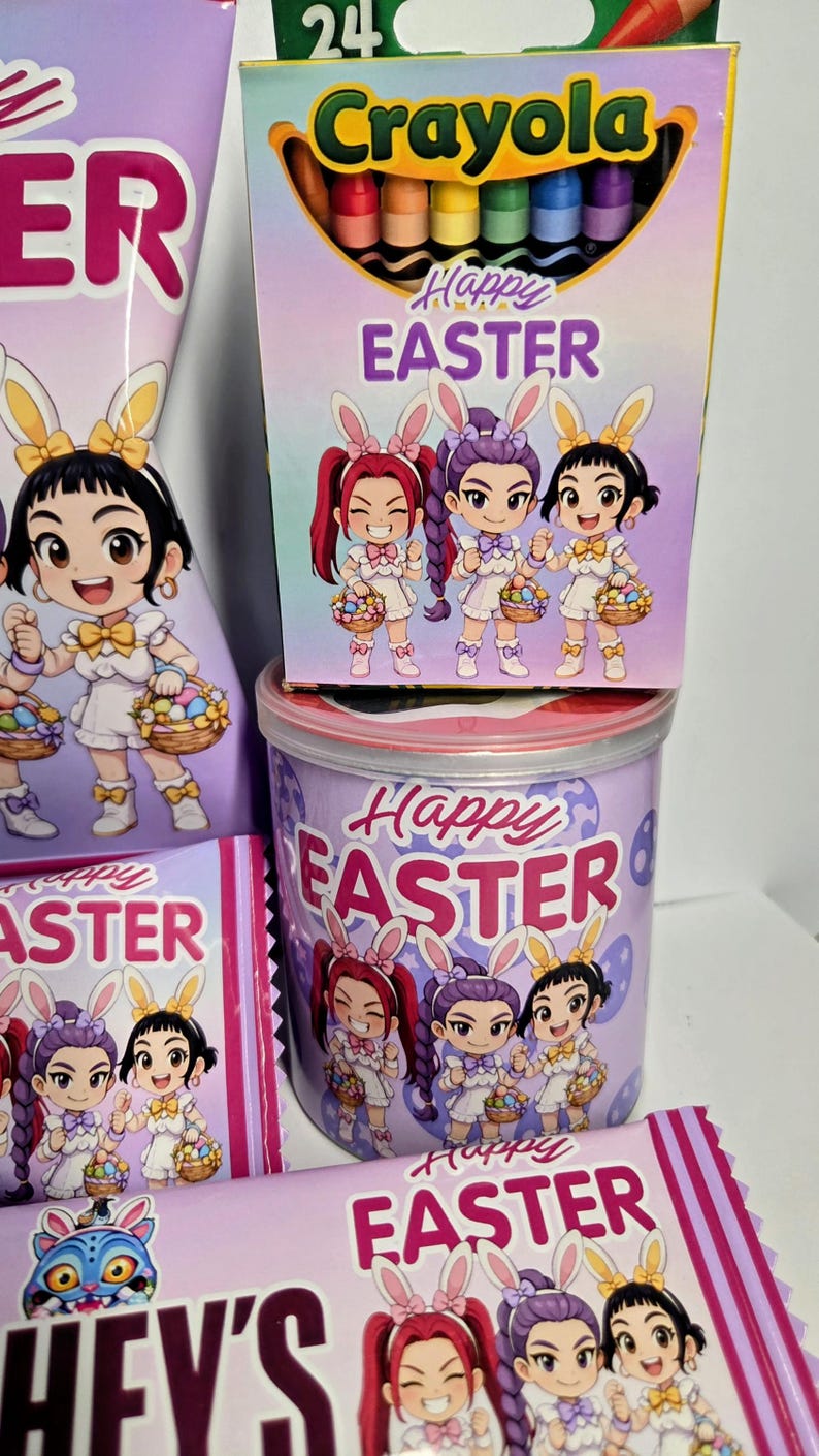 Kpop Demon Hunters Easter Party Wraps | Favor Templates (digital ...