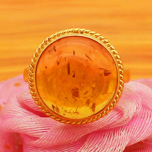 Amber Engagement Ring - Etsy