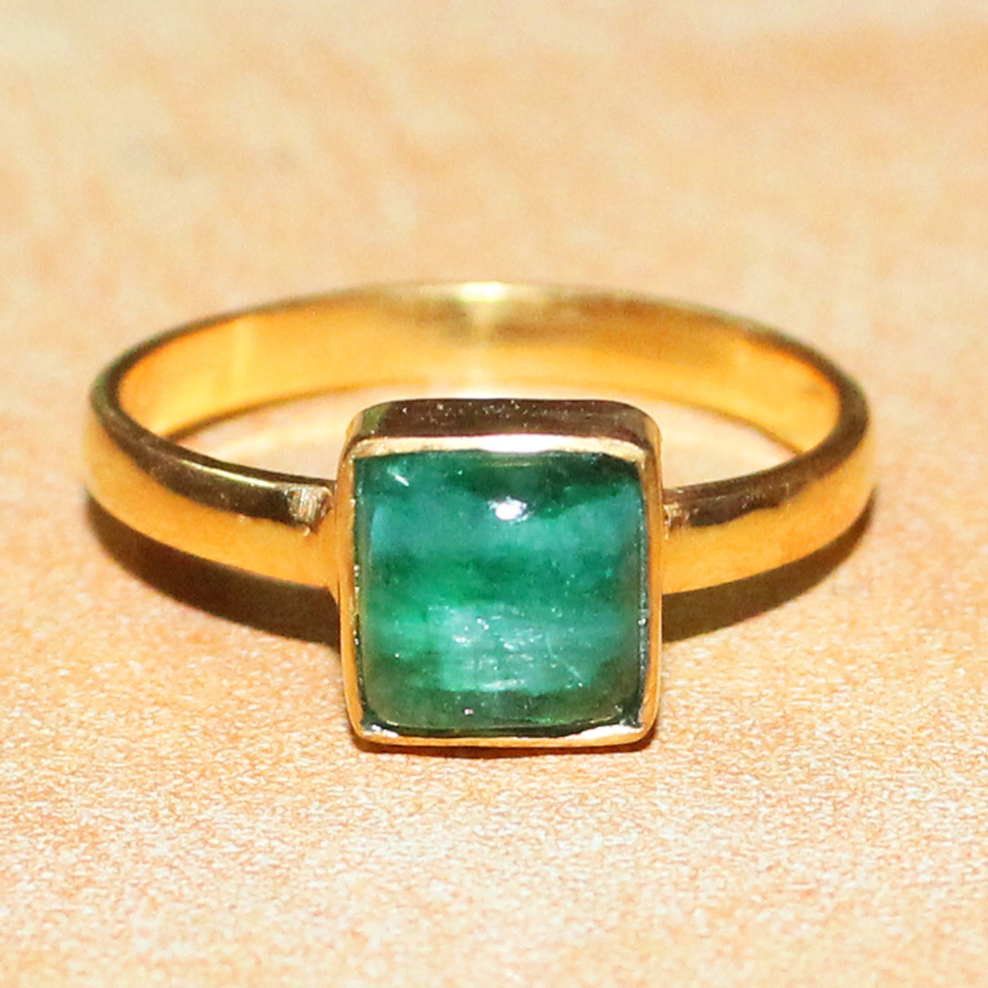 Solid Gold Schmuck natürliche Smaragd Edelstein Ring 9k 14k | Etsy