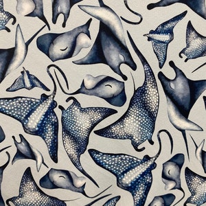 Stingray Pattern on Nylon Spandex Four Way Stretch Fabric Sold by the ...