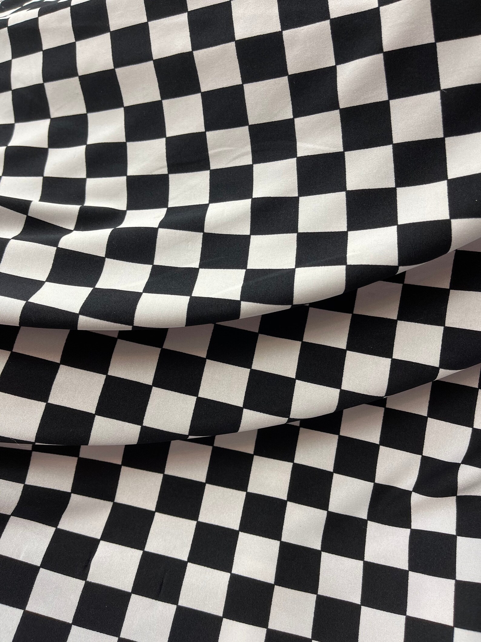 Black andWhite Checkers 1 inch Checkered Fabric Sold By the | Etsy