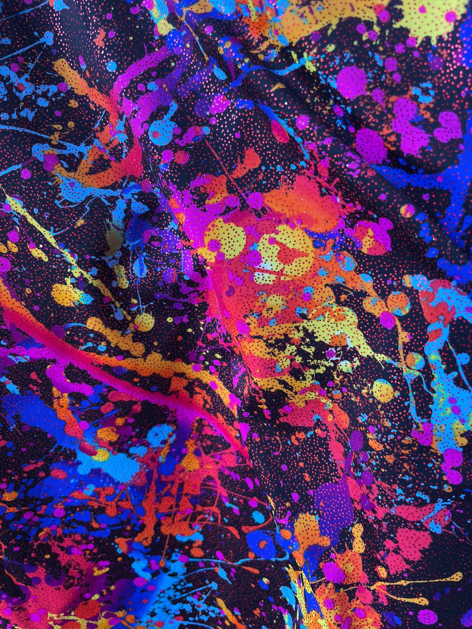Graffiti Paint Splatter Design With Foil on Nylon Spandex | Etsy