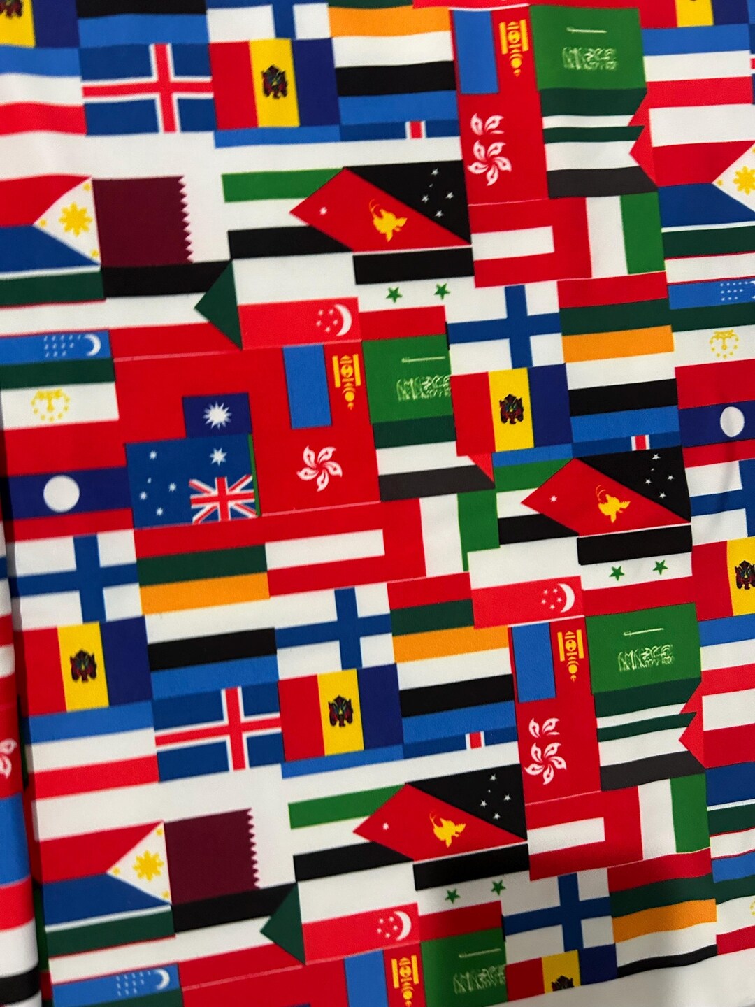 World Flags Print on Great Quality 4 Way Stretch Nylon Spandex Fabric ...