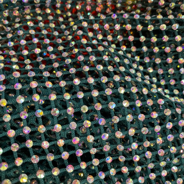 Rhinestone Fishnet Fabric - Etsy
