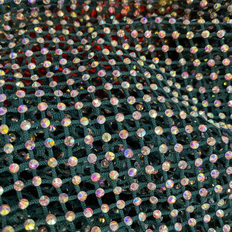 Rhinestone Fishnet Fabric - Etsy