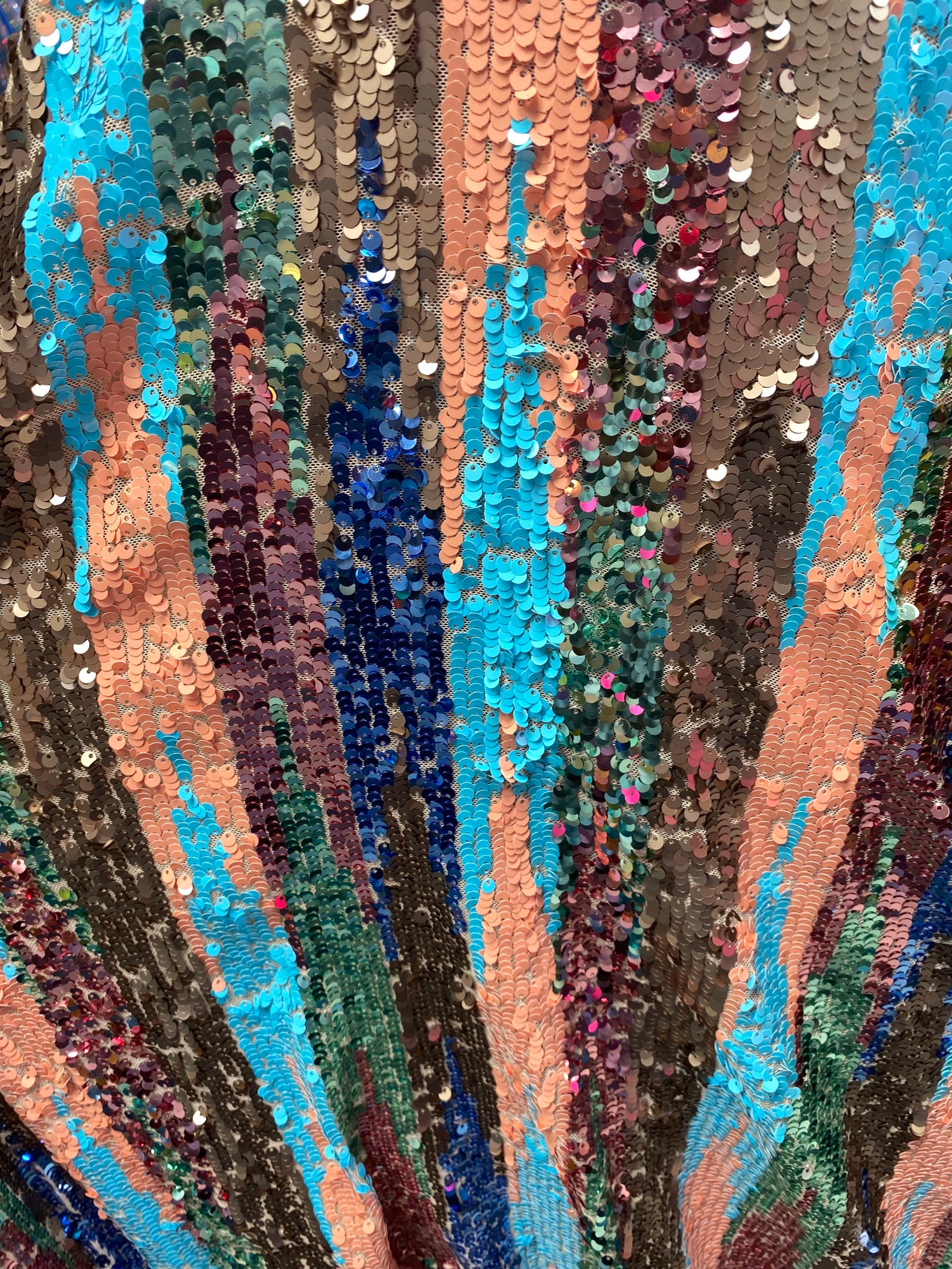 New!! Striped Sequins Multicolor Embroidered Sequins on Stretch Mesh 2 ...